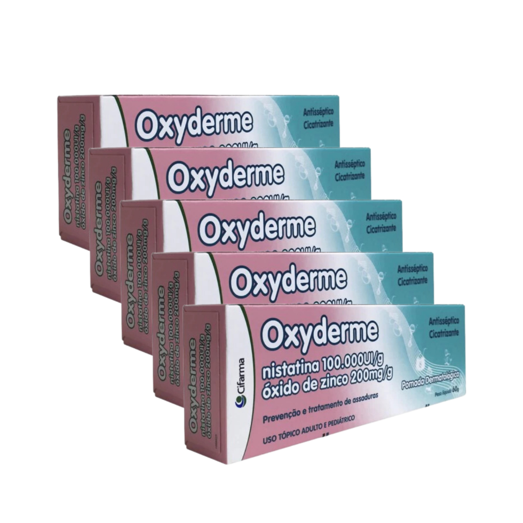 Kit c/5 OXYDERME POM 60GR(NISTATINA+OXIDO DE ZINCO) | Shopee Brasil