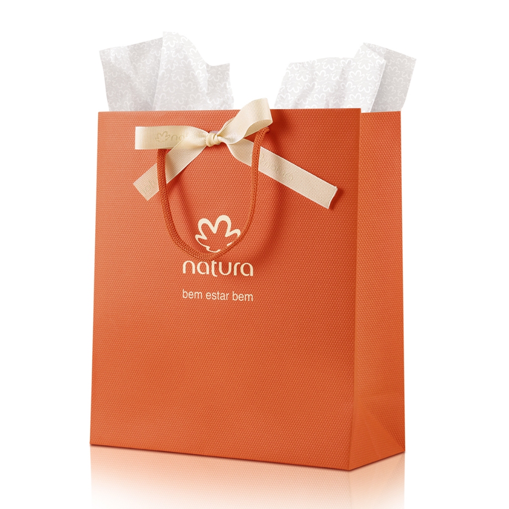 Sacola Embalagem para Presente Natura com 10 Unidades Laranja Modelo Novo Tamanho P | Shopee Brasil