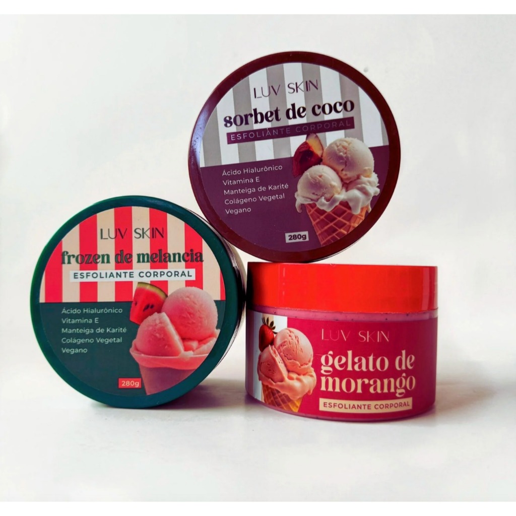 Esfoliante Corporal Morango Melancia ou Coco Luv Skin - Luv Beauty ...