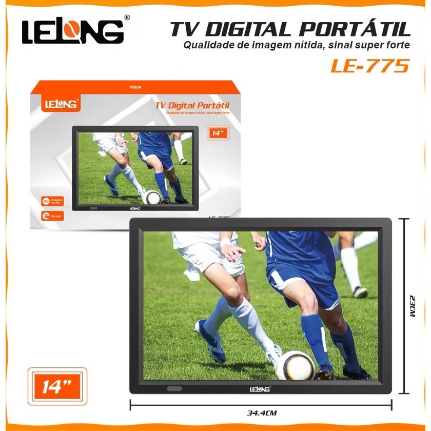 Tv Portátil Digital 14 Polegadas Led Hd Usb Hdmi Sd Monitor LEONG 775 ...