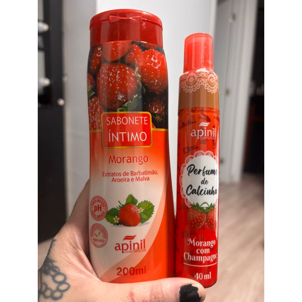 Kit Sensual Sabonete Intimo Morango + Perfume de Calcinha Morango ...