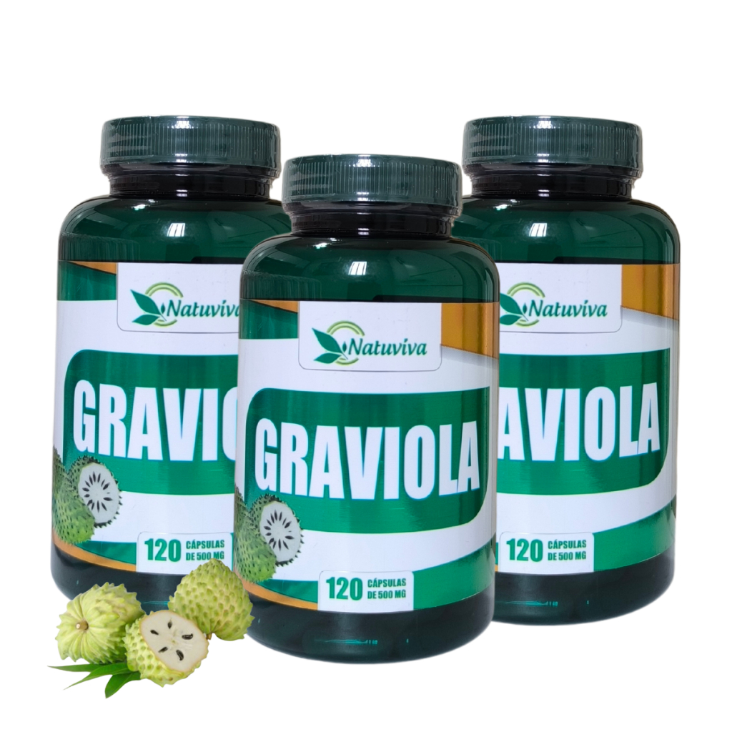 Graviola Suplemento Natural 120 Cápsulas com 500 mg - Kits Com 1, 2 e 3 ...