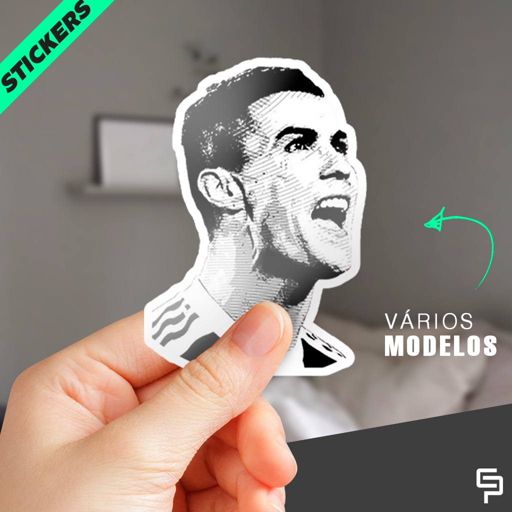 Cartela de Adesivos Cristiano Ronaldo, Vinil À Prova D'água, CR7, Goat ...