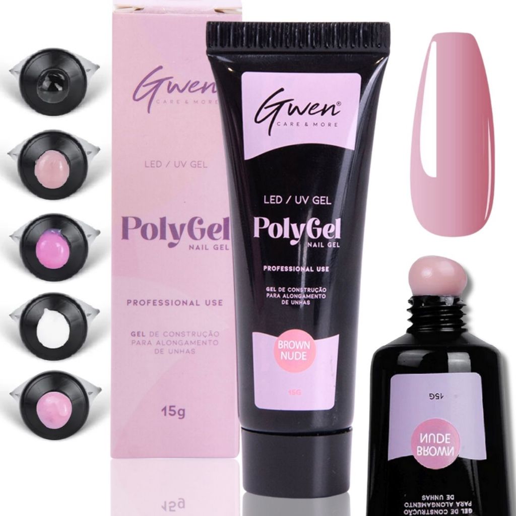 Kit Polygel Poligel Alongamento 15g Molde F1 Unhas Mini Cabine Super ...