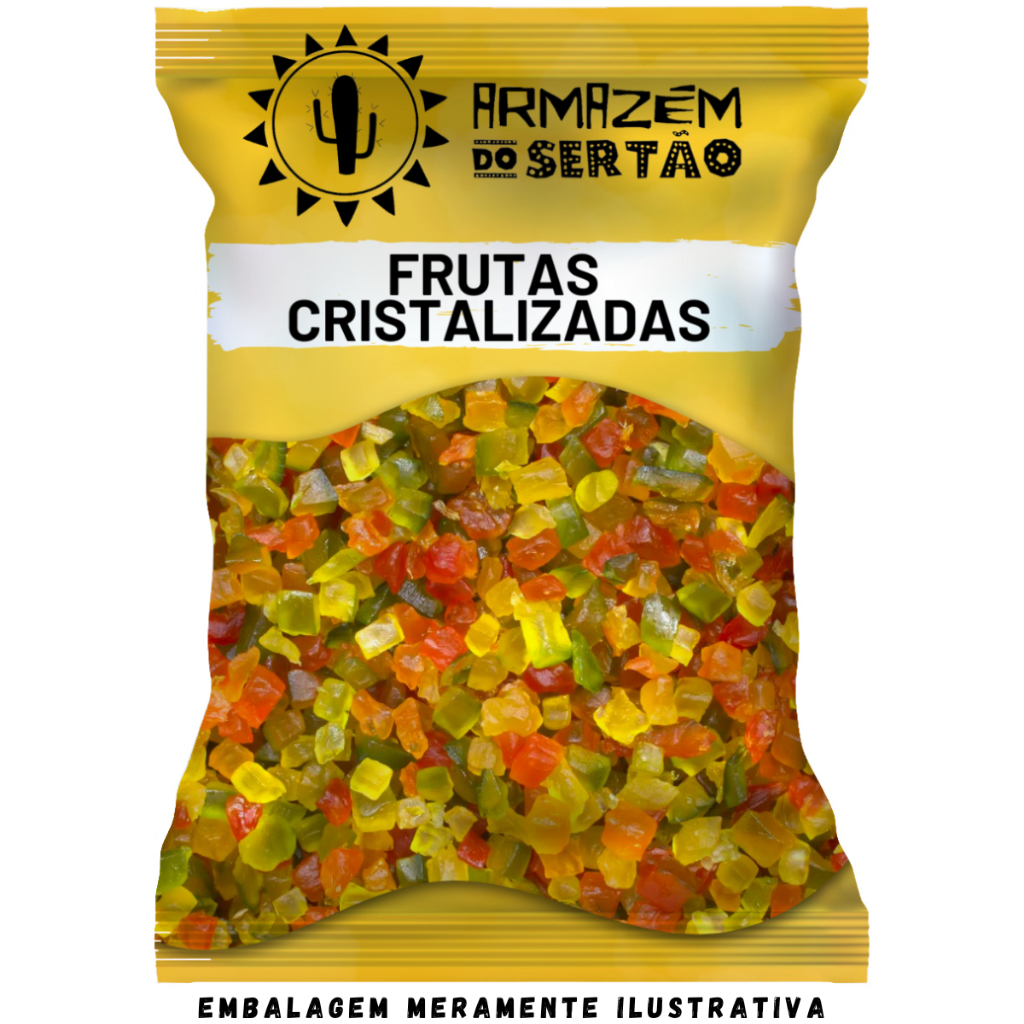 Frutas Cristalizadas 1KG - 500GR (Embalado a Vácuo) | Shopee Brasil