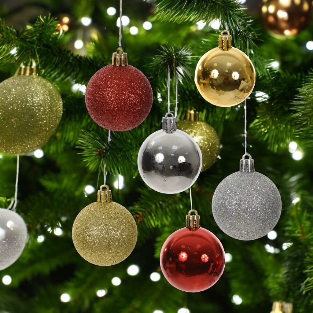 Bolas de Natal 8 unidades Decorativas 3cm Enfeites Para Árvores ...