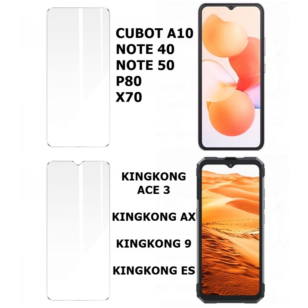 Película de vidro adaptável celular smartphone Cubot - Vários Modelos 2024 2023 : Kingkong 9 ES ...