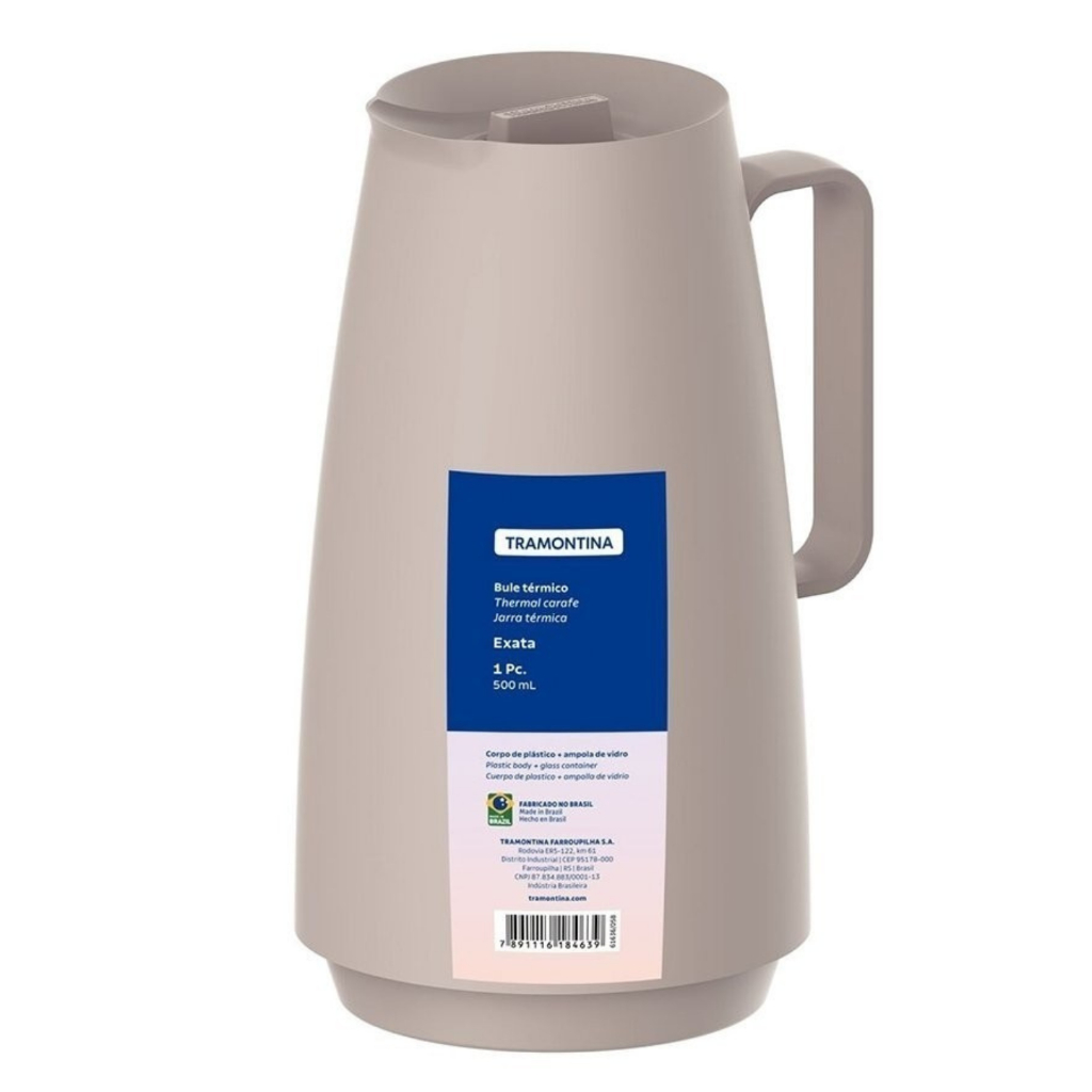 Bule Térmico Tramontina Bege Com Ampola De Vidro 500ml | Shopee Brasil