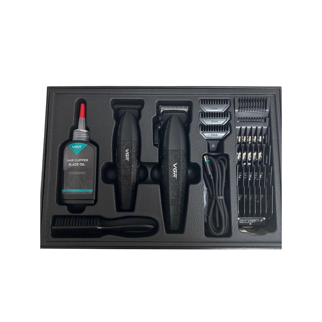 Kit De Máquina De Barbeiro Pro Clipper Vgr V-640 9000 Rpm | Shopee Brasil