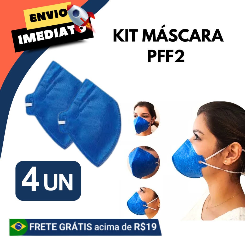 Kit de 4 Unidades de Mascara Respiratória Para Proteção Nariz e Boca ...