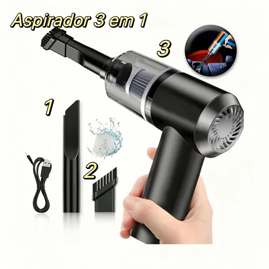 Aspirador e Soprador Portátil 4 em 1 - Alta Potência e Multifuncional ...