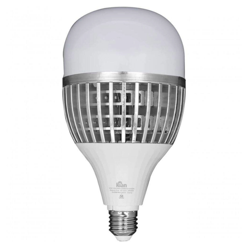 Lâmpada Led Industrial Bulbo 65W Bivolt Bocal 2 Em 1 Base E27/E40 Branca 6500K 110V/220V - Kian ...