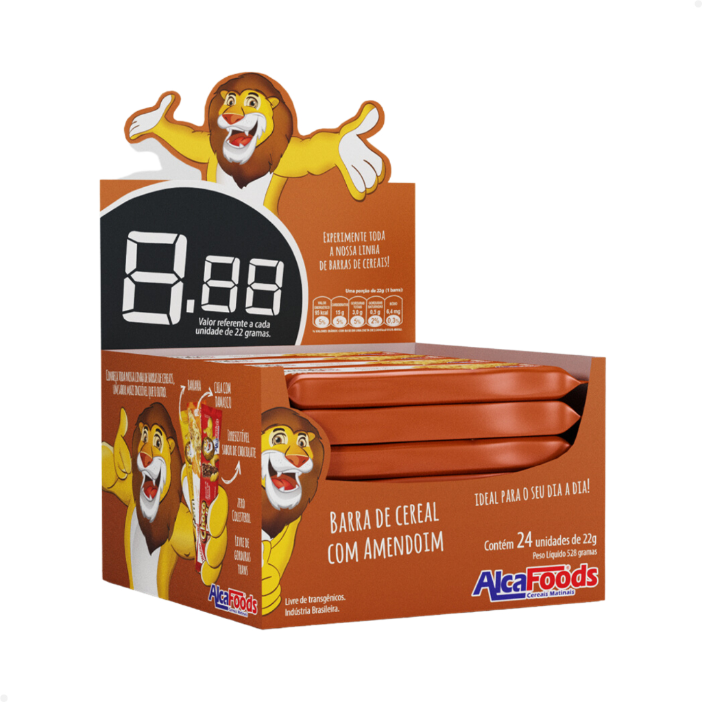 Barra de Cereal com Amendoim Alca Foods 24 unidades de 22g | Shopee Brasil