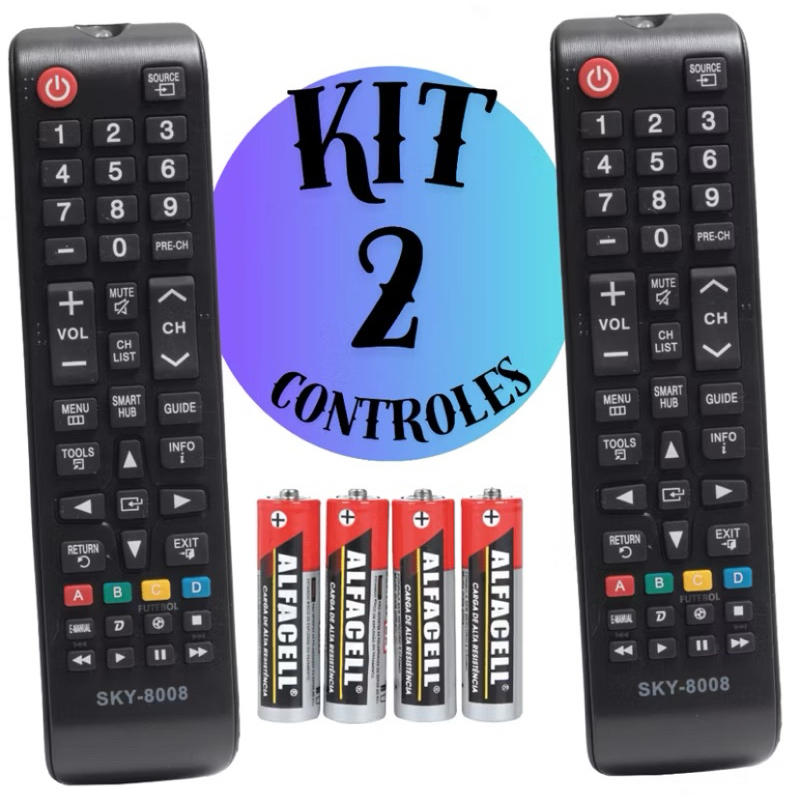 KIT 2 Controle para Tv Samsung Universal Compatível com Smart Tv ...
