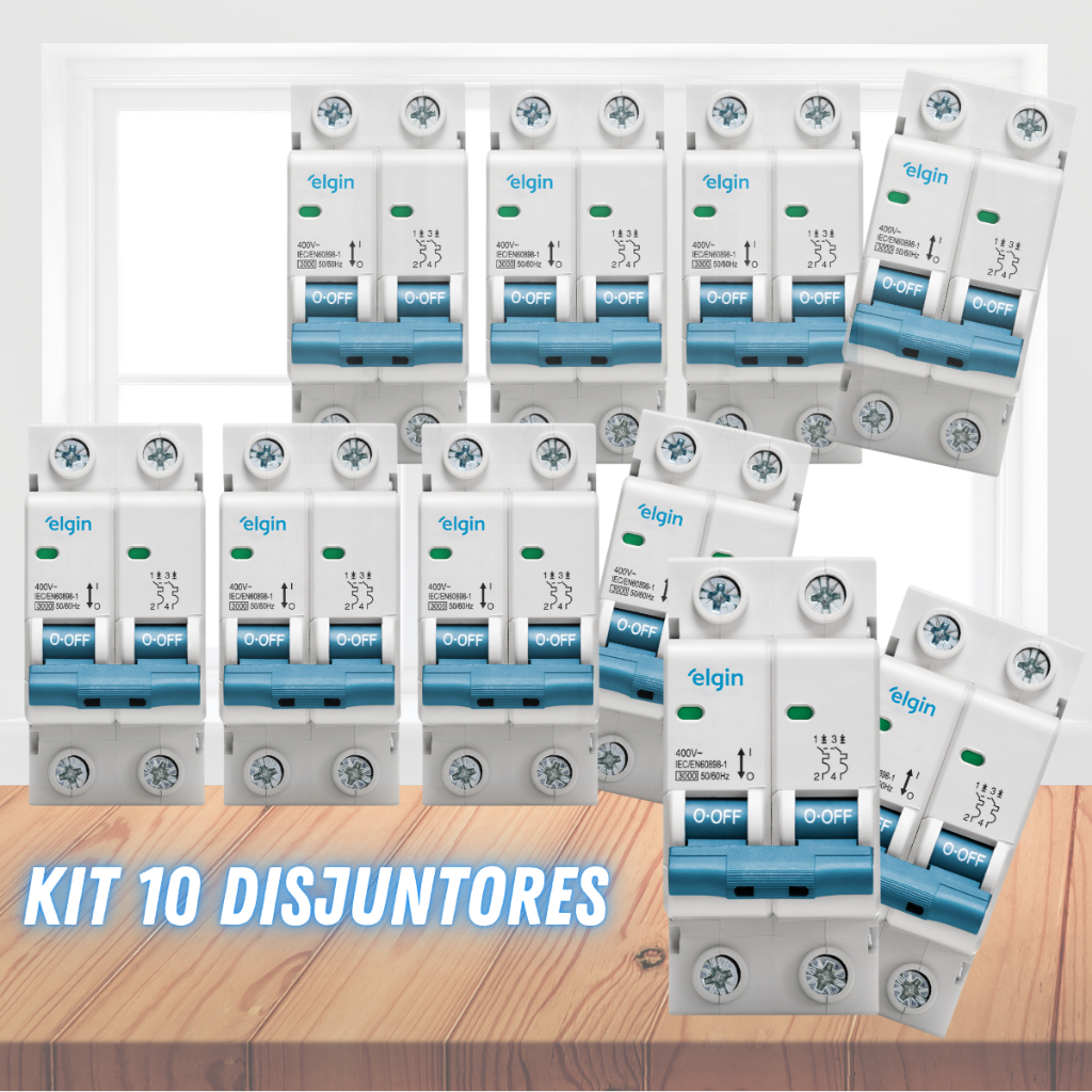 Kit Disjuntores Bipolar Curva C Elgin de 6a até 63a - 10 Unidades | Shopee Brasil