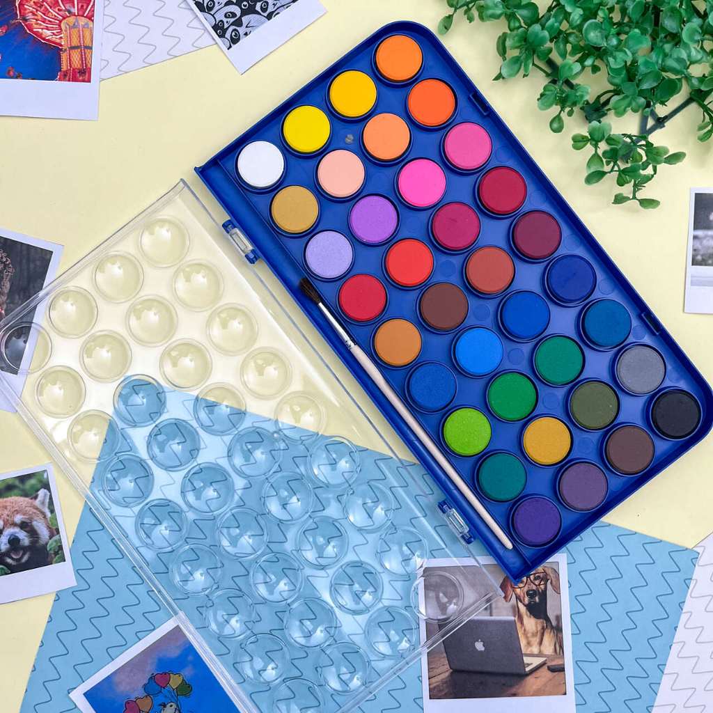 Aquarela em Pastilha com 36 Cores Homem Aranha (Spider Man) + Pincel ...