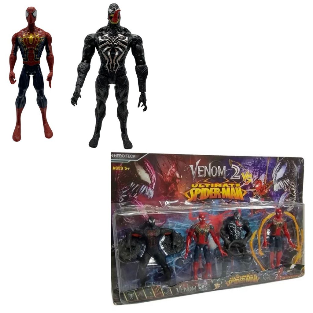 Kit Bonecos Spider-Man e Venom Articulados com Luz LED para Crianças ...