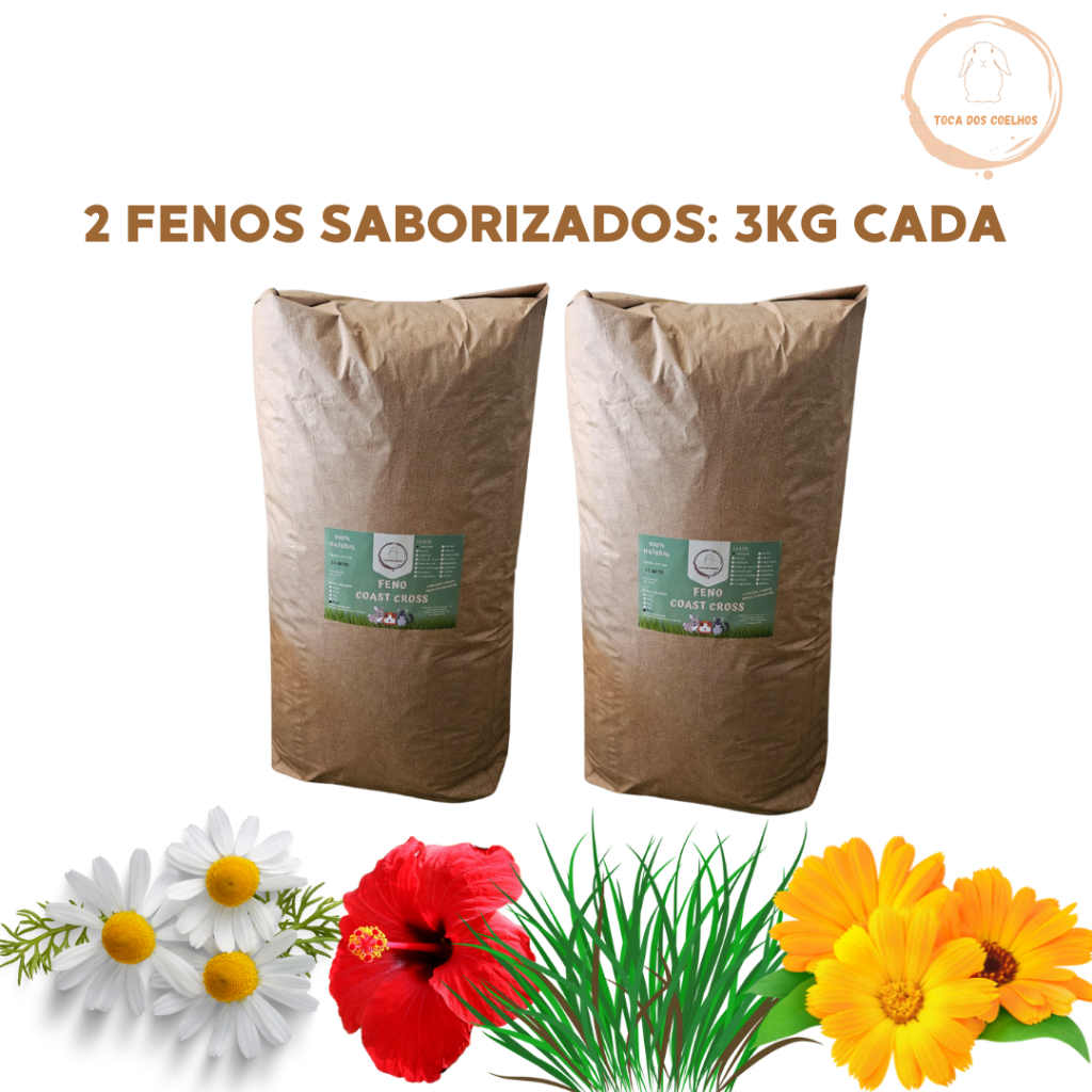 Kit com 2 fenos Coast Cross SABORIZADO - 3kg cada | Shopee Brasil