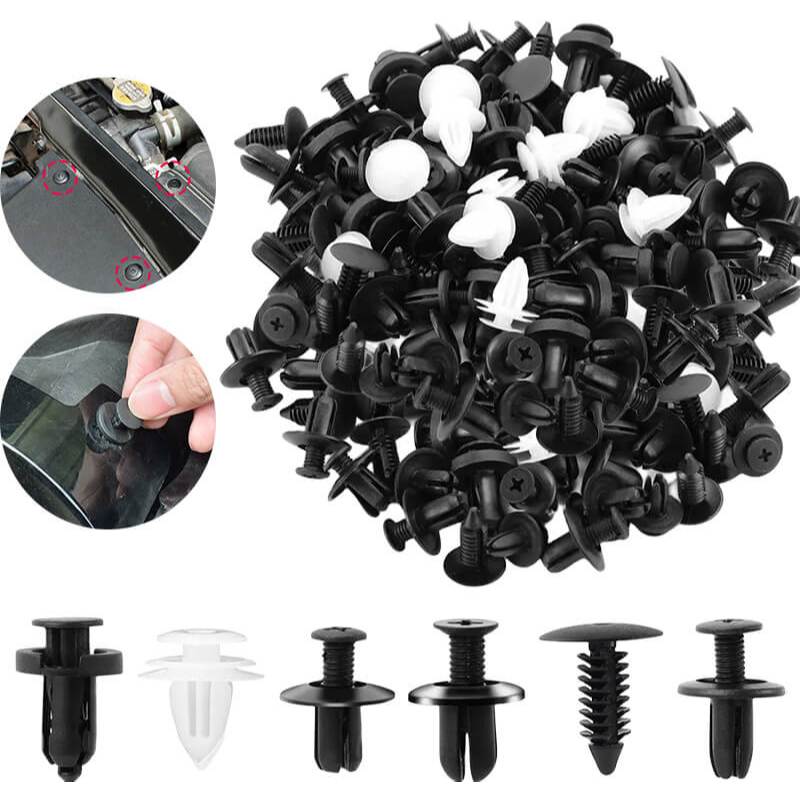 Pack 100 Fixadores Fender Parafuso Plástico Para-choque Carro Clip de ...