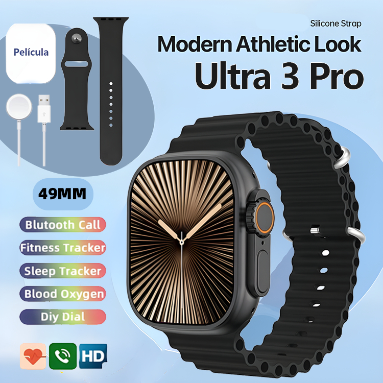 YOUMMI CEYY Smartwatch Ultra 3 PRO Super Amoled Prova D'ÃguaLancamento ...
