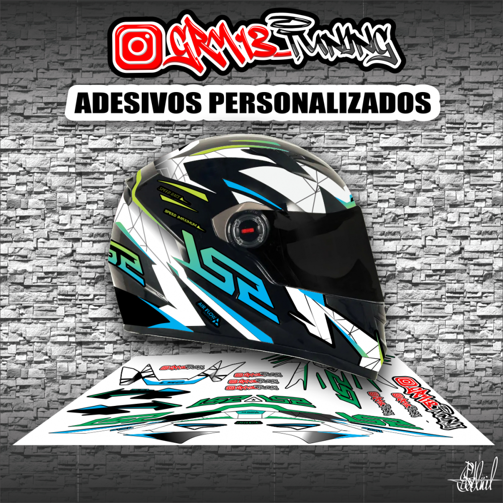ADESIVOS DRAZE VERDE/AZUL E BRANCO (LS2 FF 358 & FW3 ) | Shopee Brasil