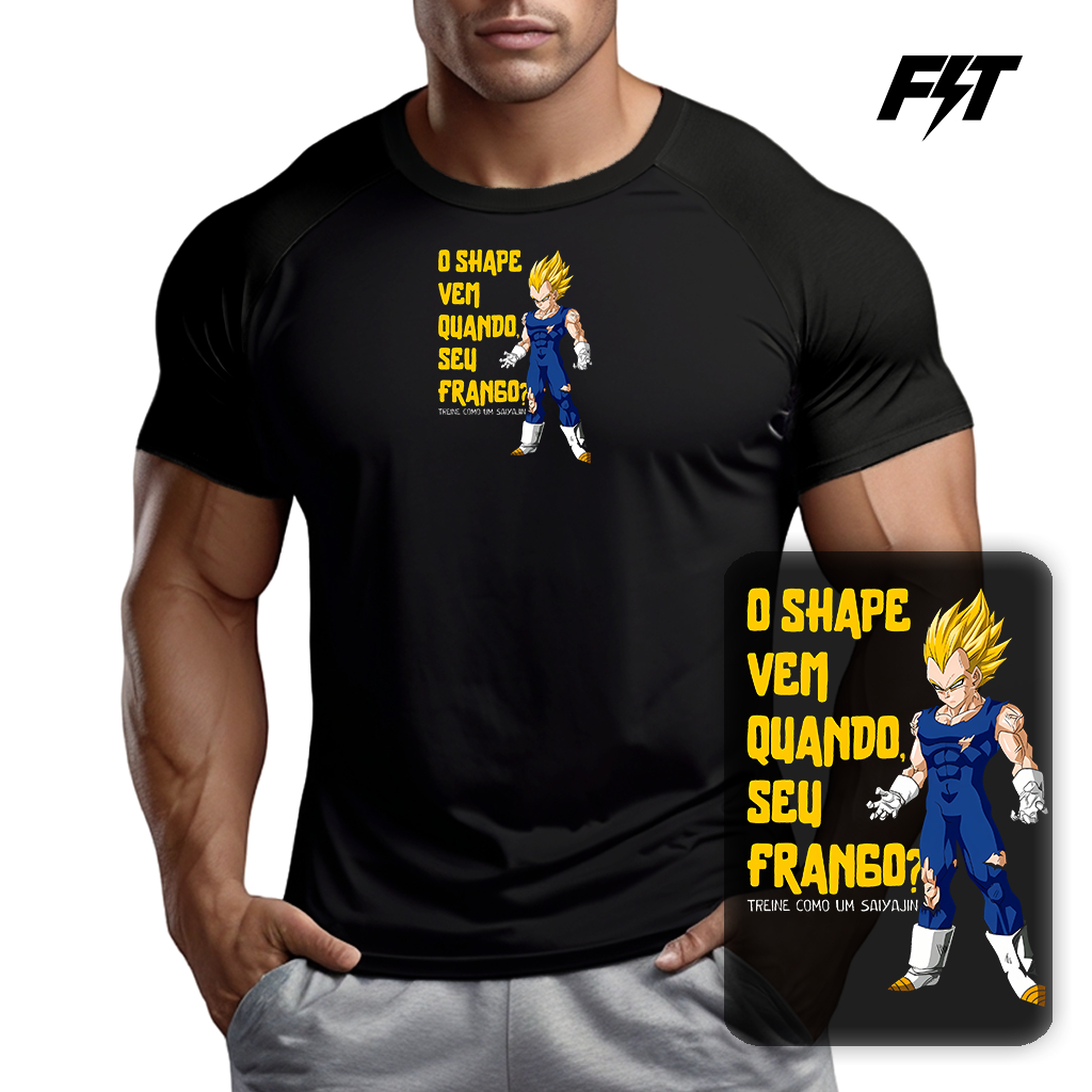 Camiseta Dry Fit Muscle Fit Masculina Vegeta O Shape Vem Quando ...