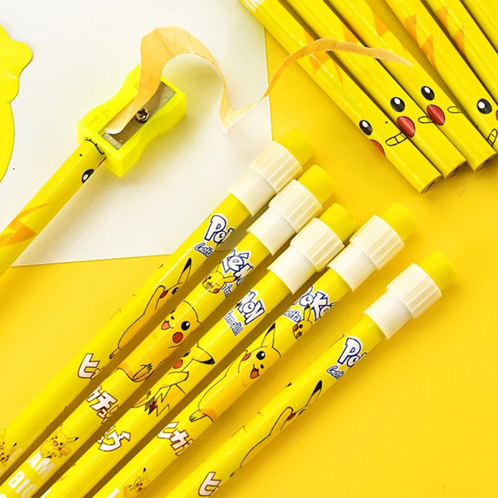 Kit de Lápis Pokémon Kawaii - Pikachu: 12 Peças de Papelaria Perfeitas ...