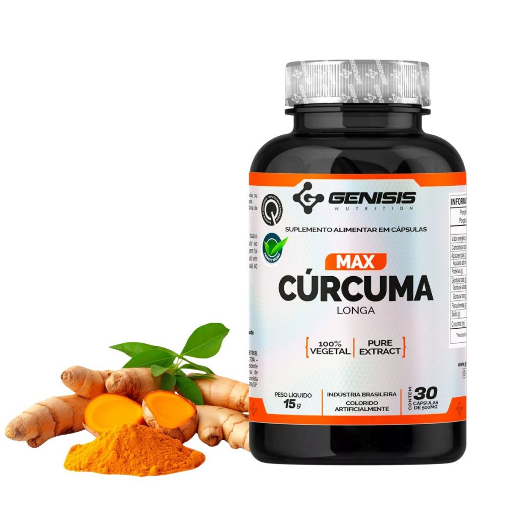 Curcuma Longa 130mg Curcumina 500mg Genisis Nutrition | Shopee Brasil