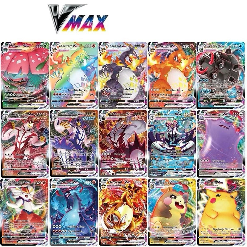 100pcs Cartas Pokémon Brilhante V/VMAX/VSTAR Card Novo Jogo De Cartas ...