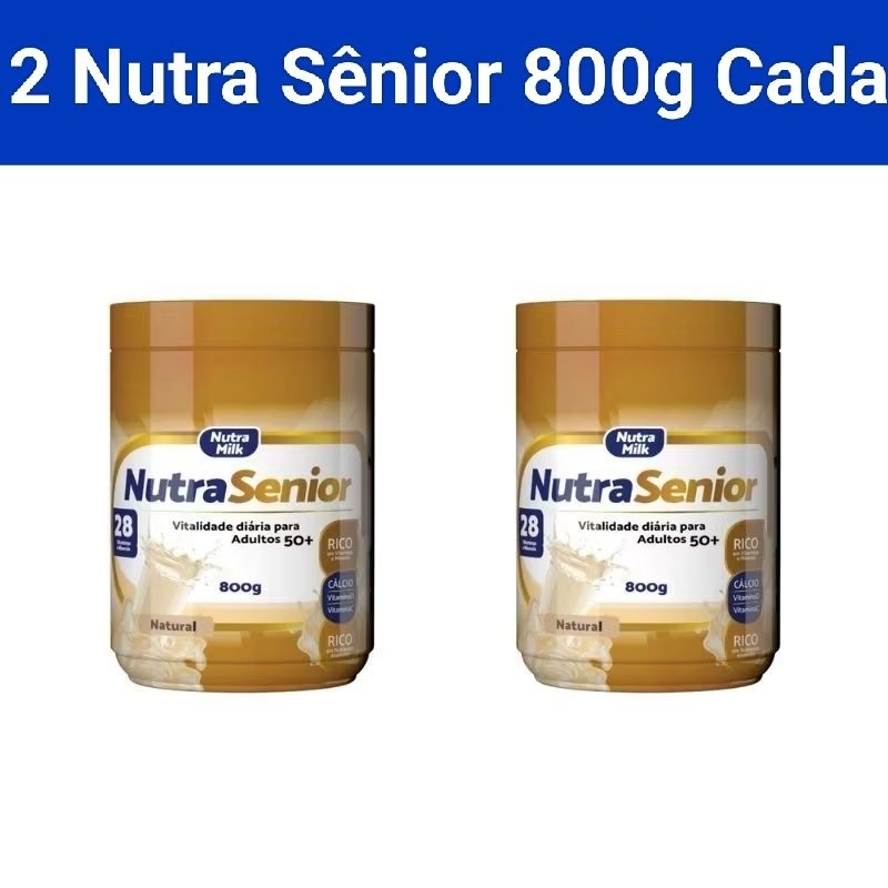 Kit C/2 Nutra Senior Adulto 50+ Complemento Alimentar 800gr Sabor ...