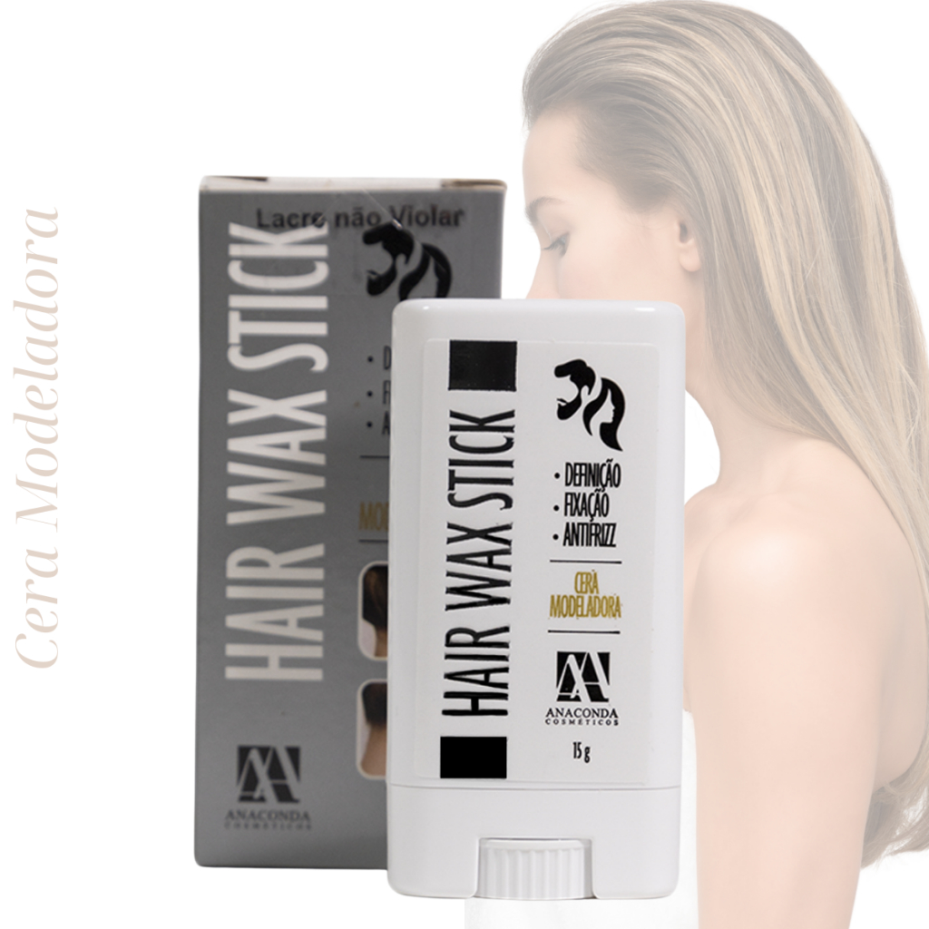 Cera Modeladora Para Cabelo Penteados Em Bastão Antifrizz Anaconda ...