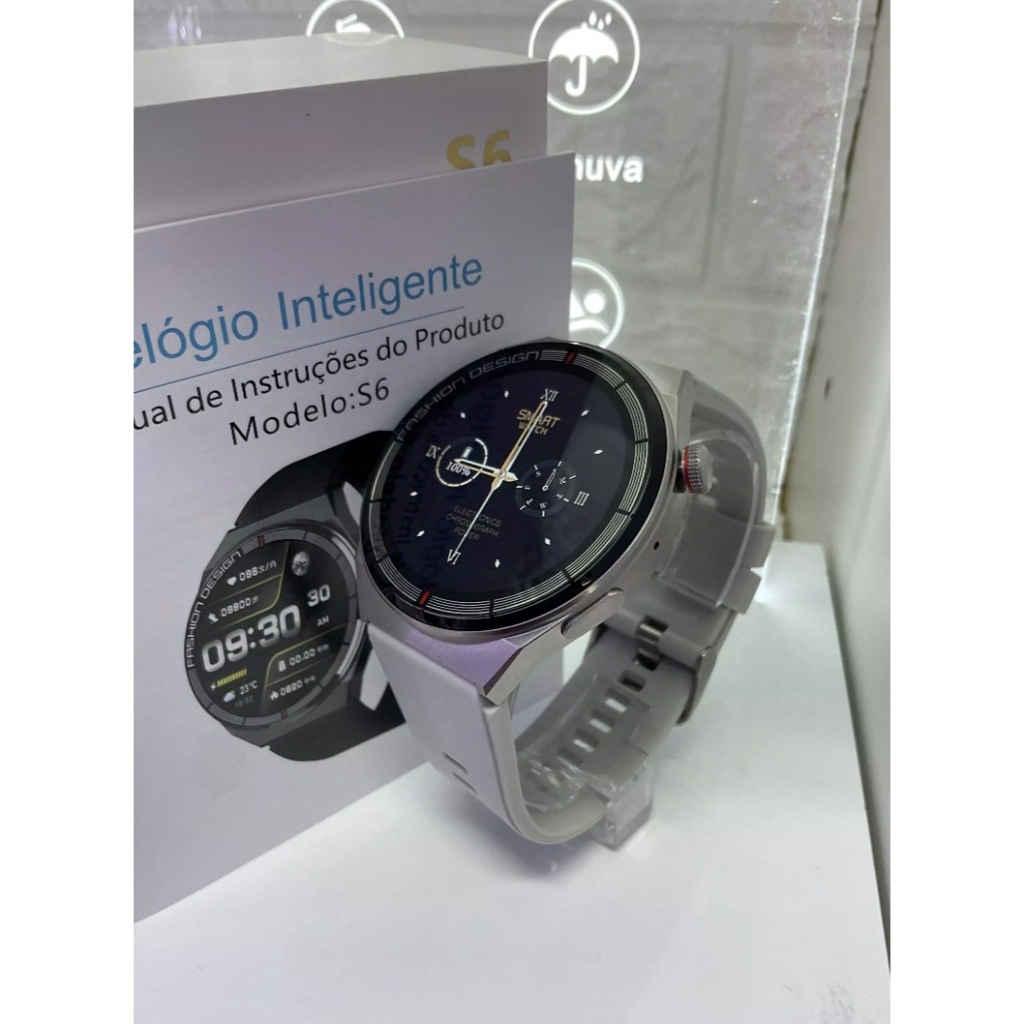Relógio Smartwatch S6 Ultra Redondo - Cinza | Shopee Brasil