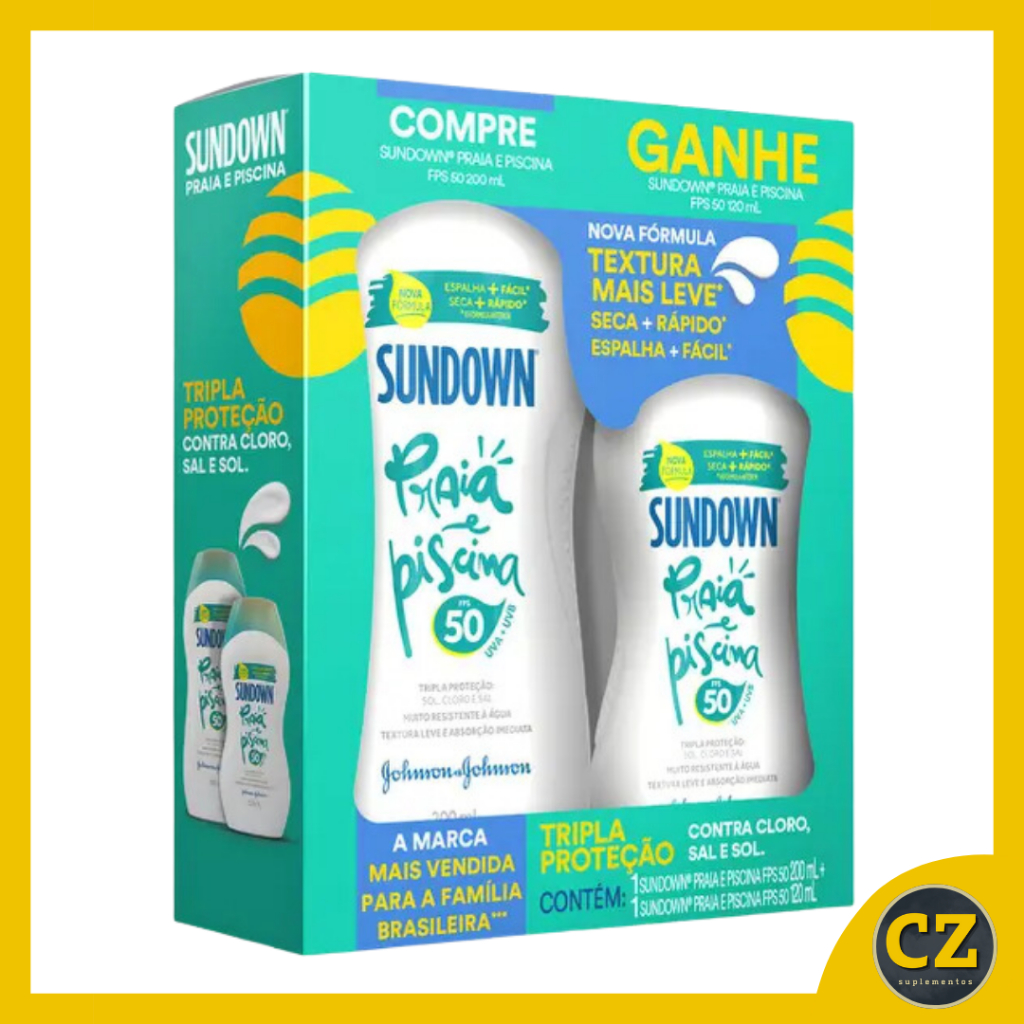Kit Protetor Solar Corporal Loção FPS 50 (200ml+120ml) - Sundown ...