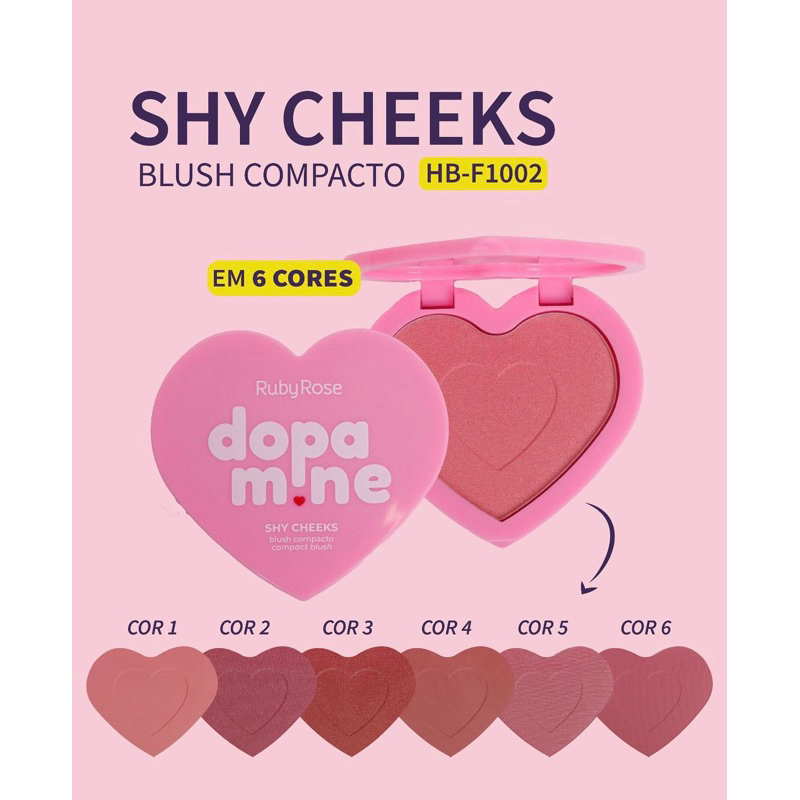 Dopamine Shy Cheeks Blush Compacto Ruby Rose 5.6g | Shopee Brasil
