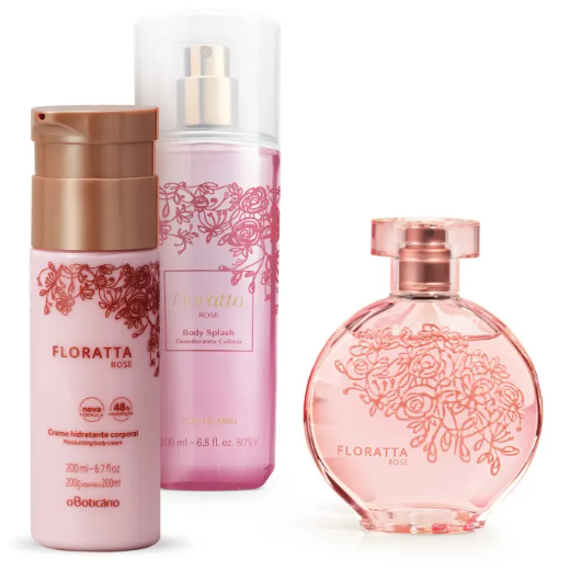 Floratta Rose: Desodorante Colônia 75ml + Creme Corporal 200ml + Body ...