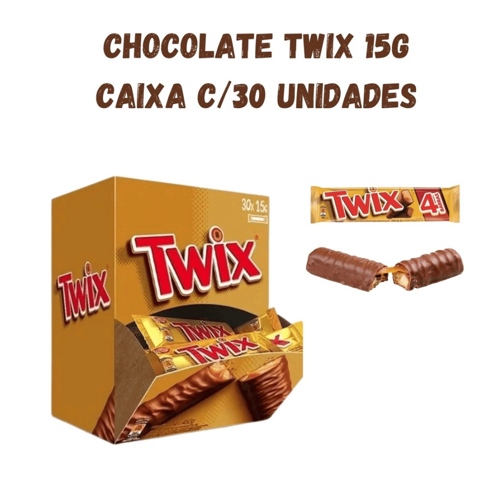 Chocolate Twix Display com 30 unidades | Shopee Brasil