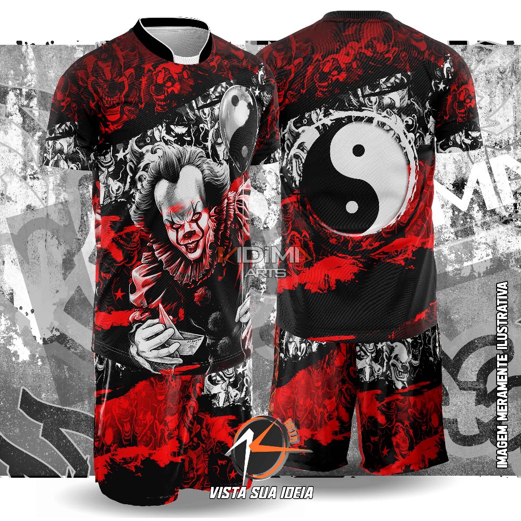 Kit Mandrake Camiseta e Bermuda It Monstro Favela Palhaço Favela ...