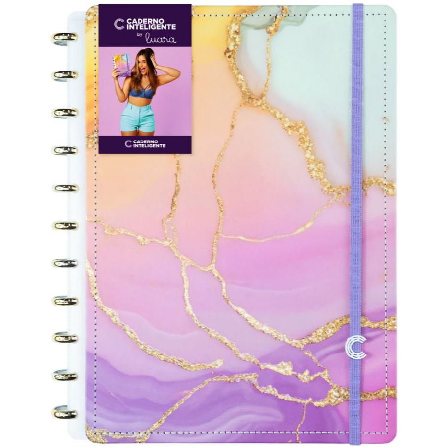 Kit Caderno Inteligente Aurora Grande A4 By Luara + Caneta Marca Texto ...