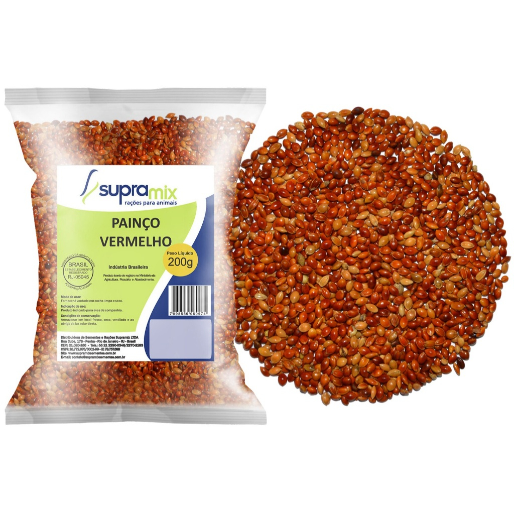 Painco vermelho 200g (KIT com 5 unidades) Total 1kg - Painço - Milho ...