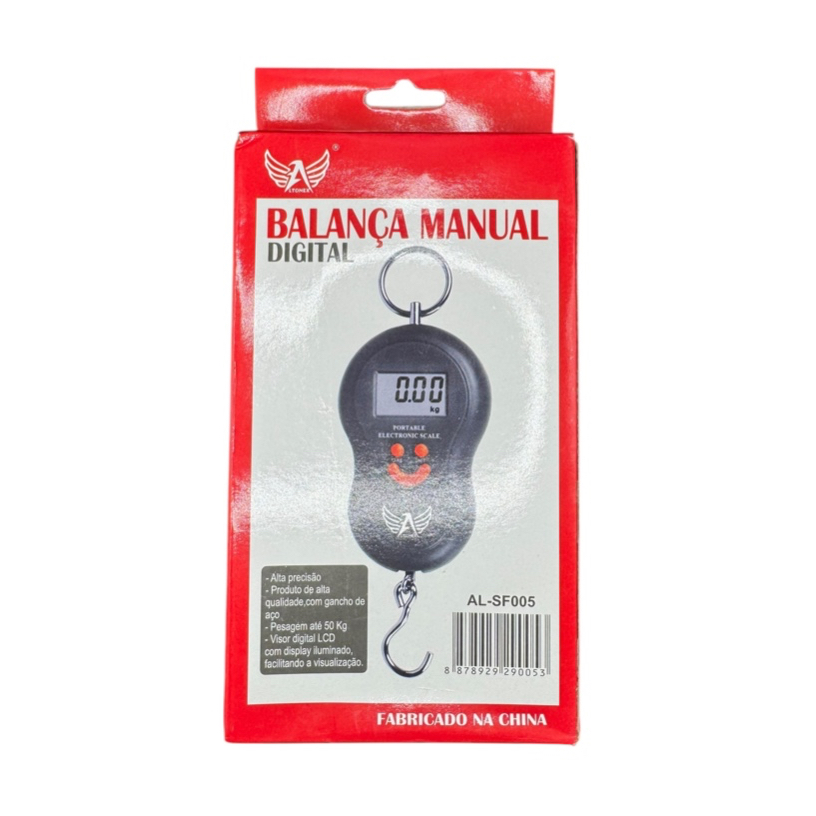 Balança Manual Digital até 50kg + Pilhas Pesar Bagagem Malas Legumes ...