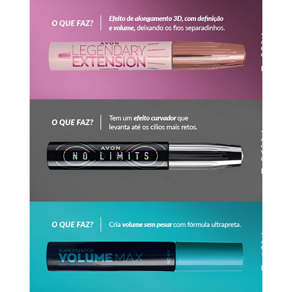 Máscara de Cílios Rímel Avon - Supershock Volume Max / No Limits ...