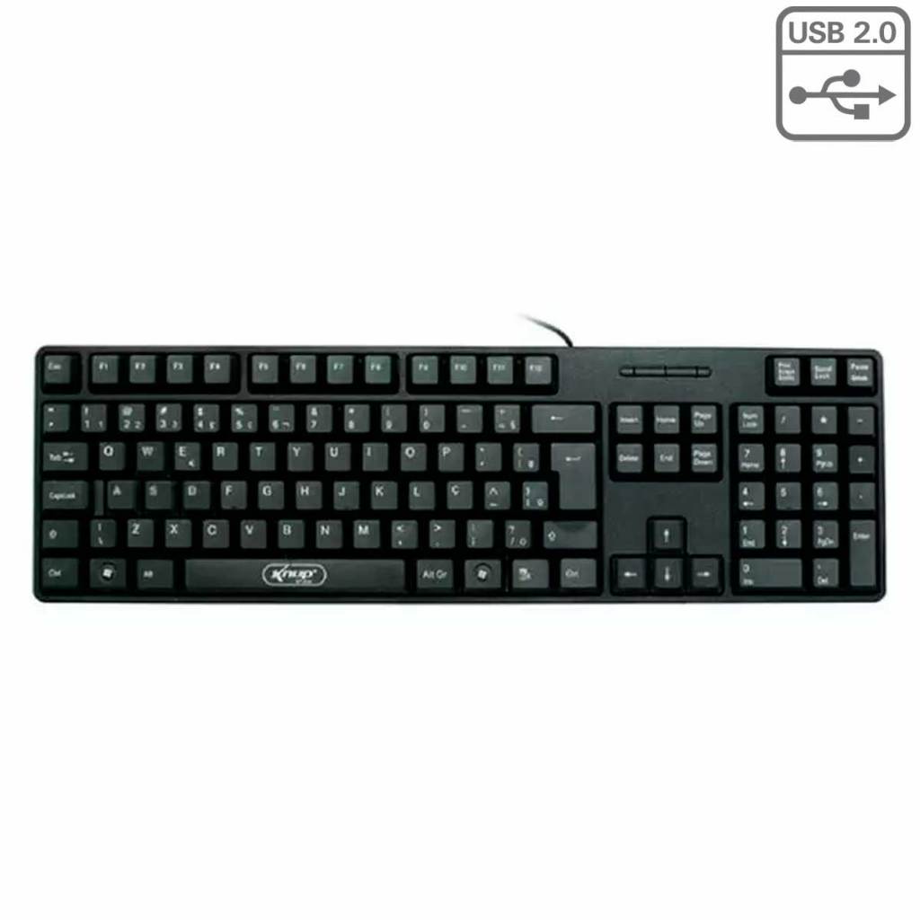 Teclado Usb Para Notebook Computador Abnt2 Português Qwerty Cor De ...