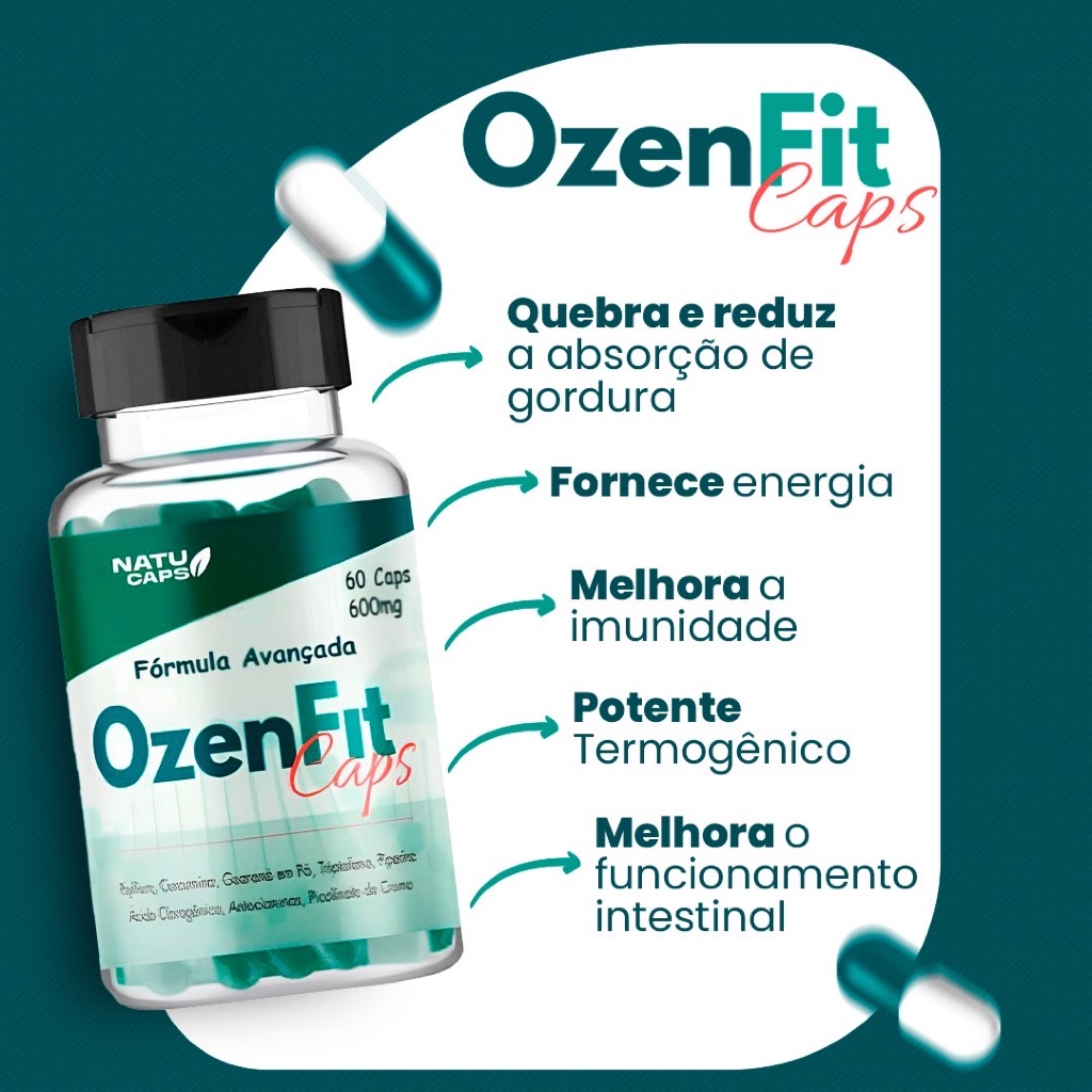 1 Un OzenFit - 60 Cápsulas - Envio Imediato - Aumenta o metabolismo e ...