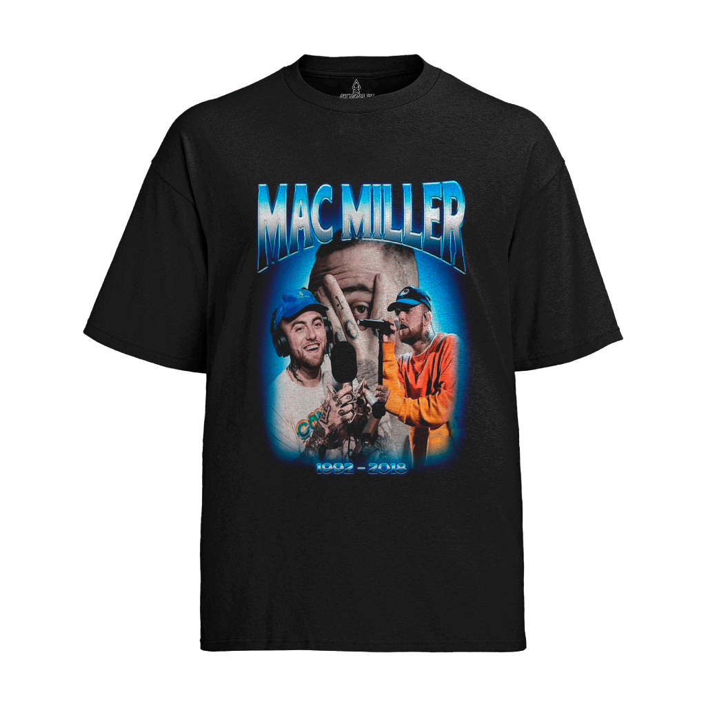 Camiseta Graphic Tee Tshirt Mac Miller Azul 1992 a 2018 | Shopee Brasil