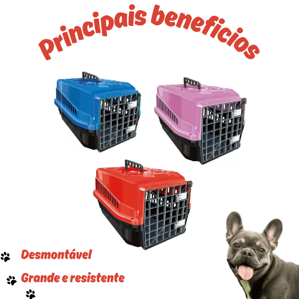 Caixa de viagem transporte N3 seguro resistente com alça para cachorro ...