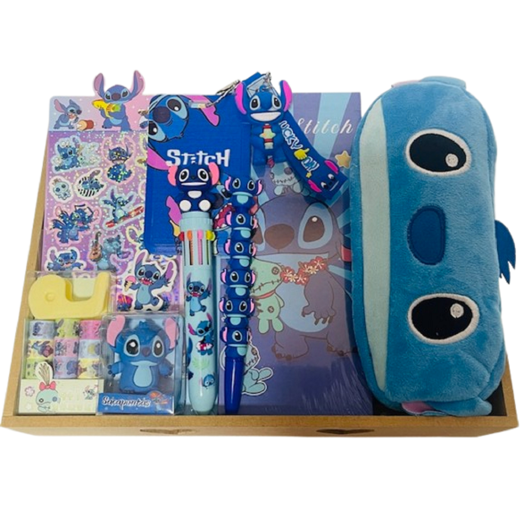 Caixa Kit Presente Com Itens Papelaria Completa Lilo Stitch | Shopee Brasil