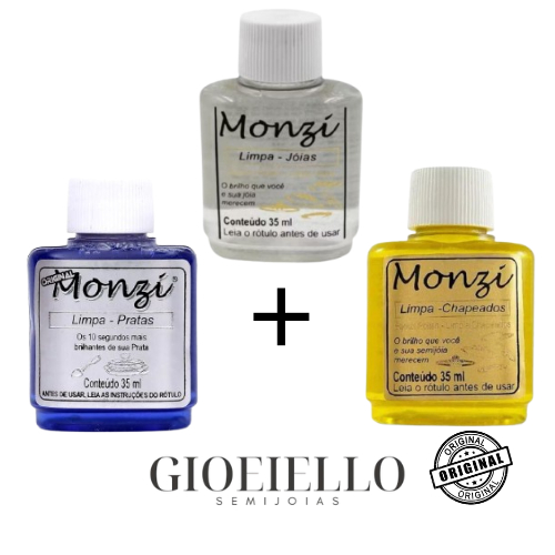 LIMPA PRATA + LIMPA CHAPEADO + LIMPA OURO - MONZI (35ML CADA) | Shopee ...