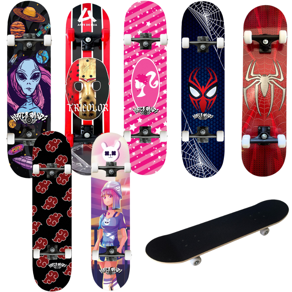 SKATE INFANTIL SEMI PROFISSIONAL MONTADO COM LIXA ESQUEITE MENINO E ...