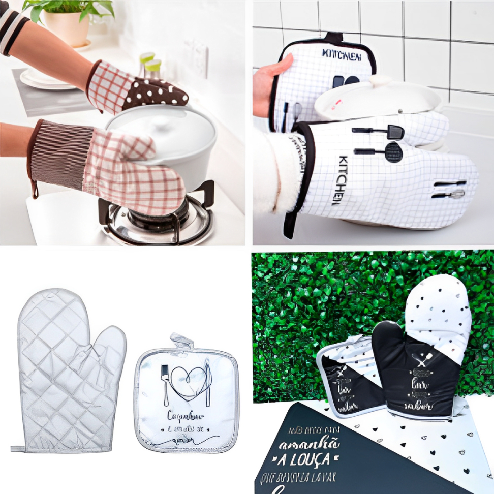 Luva de Forno Térmica Com Aparador Estampada Altas Temperaturas ...