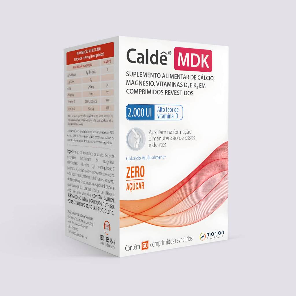 Suplemento Alimentar Caldê MDK 2000UI Marjan 60 Comprimidos Revestidos ...
